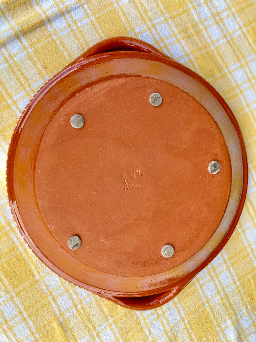 Large vintage Portuguese terracotta rustic dish – The Vintage Pieces
